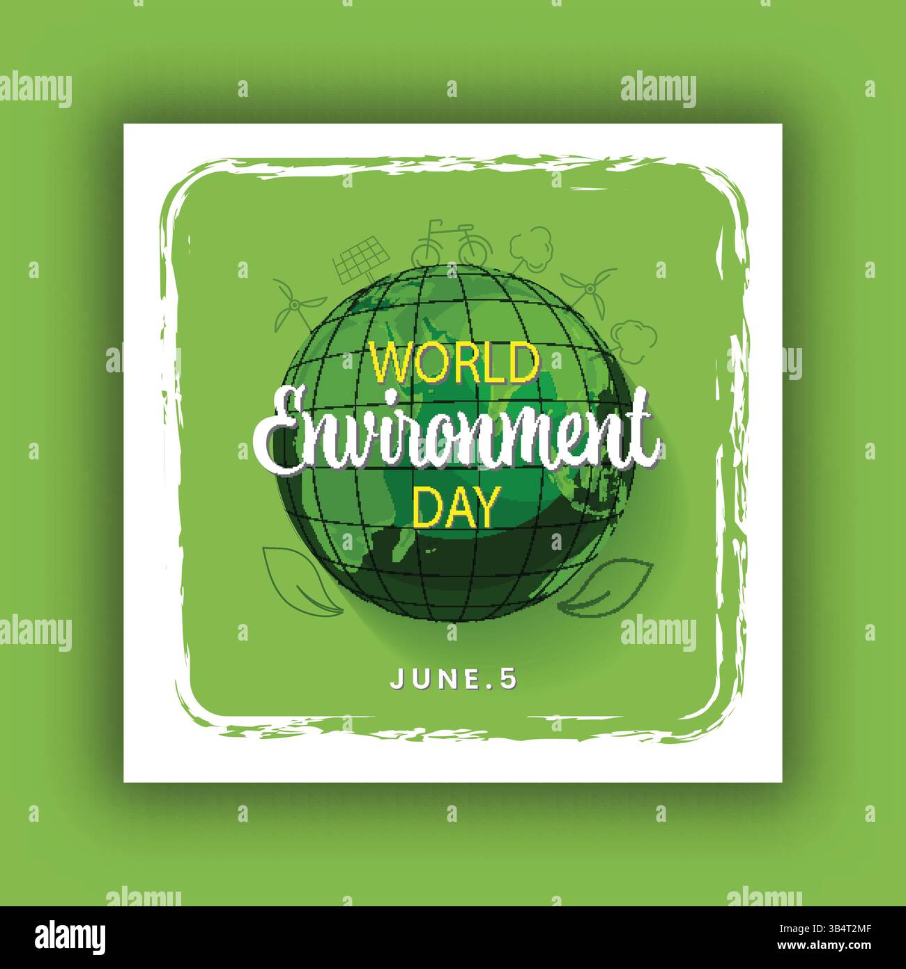 World Environment Day Poster with Energy Elements in The Earth Planet ...
