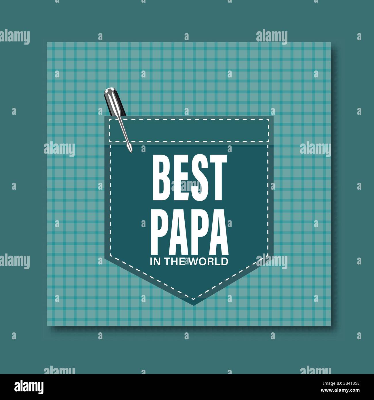 Father's Day Greeting Card with Best Papa In The World Message Text on ...