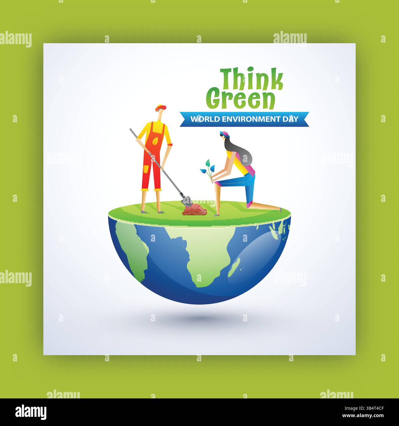 World Environment Day Post with Illustration of Man and Woman Together ...