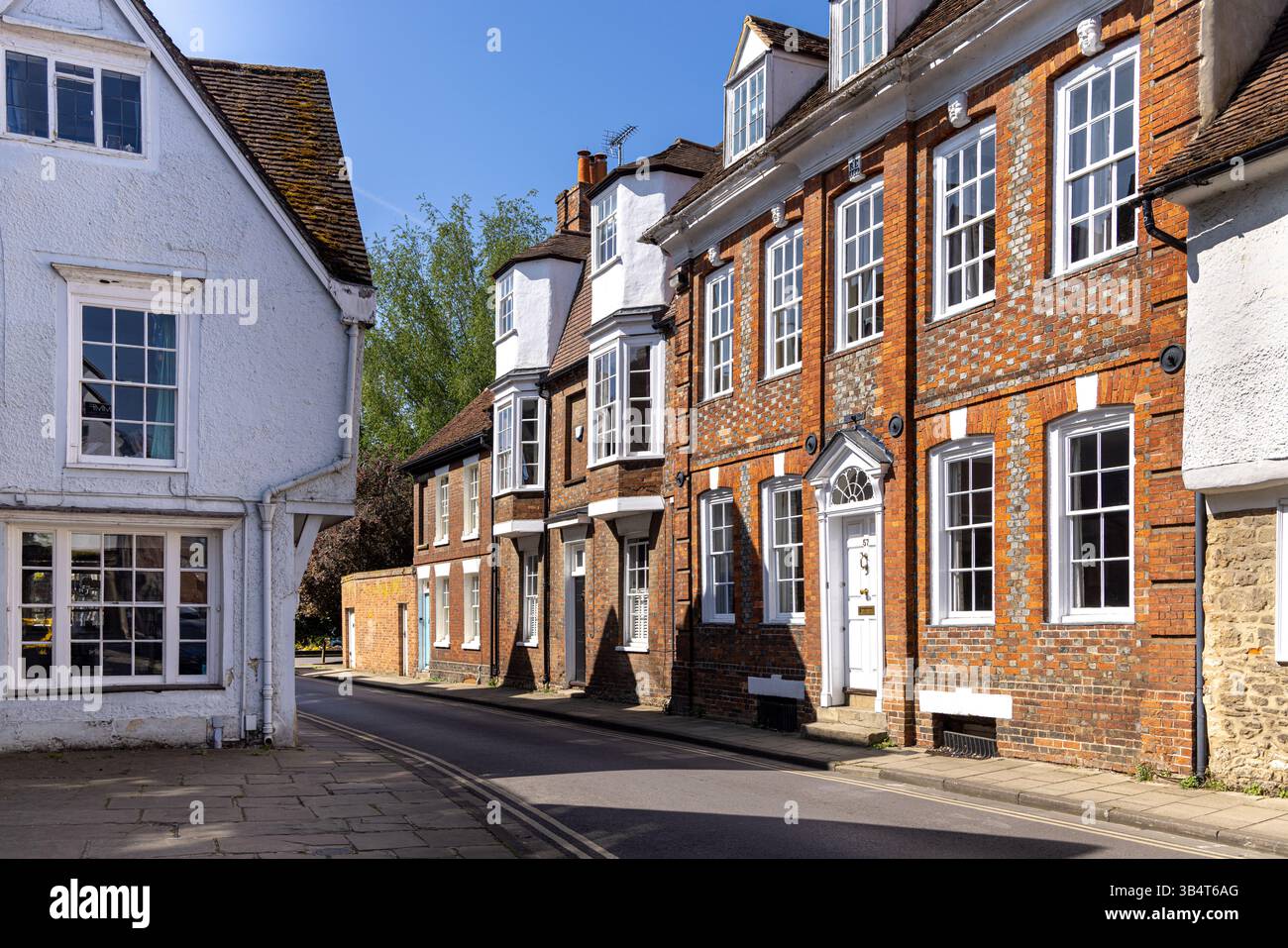 English town Street and shops at Abingdon upon Thames, England, UK ...