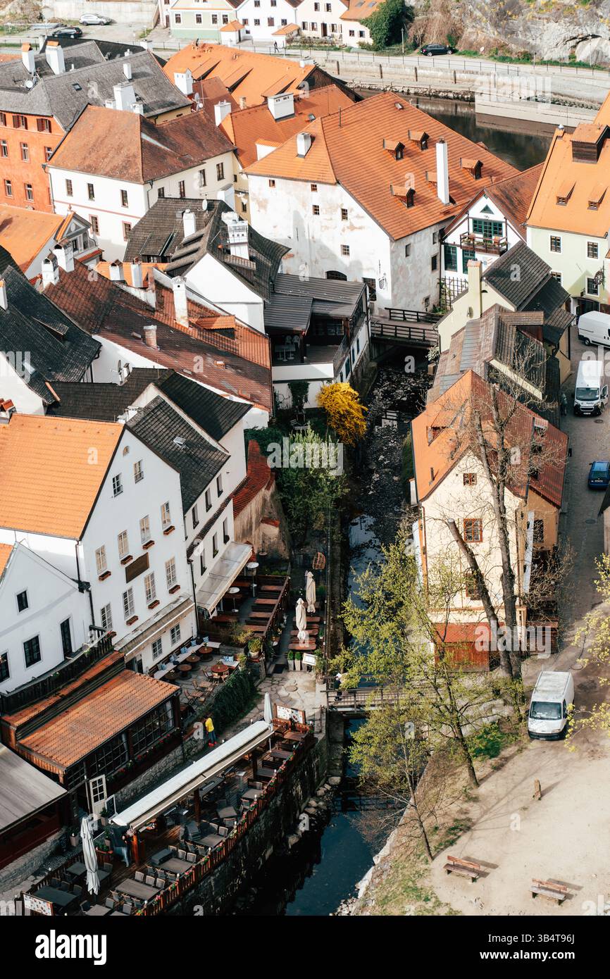 Aerial perspective reveals colorful rooftops hi-res stock photography ...