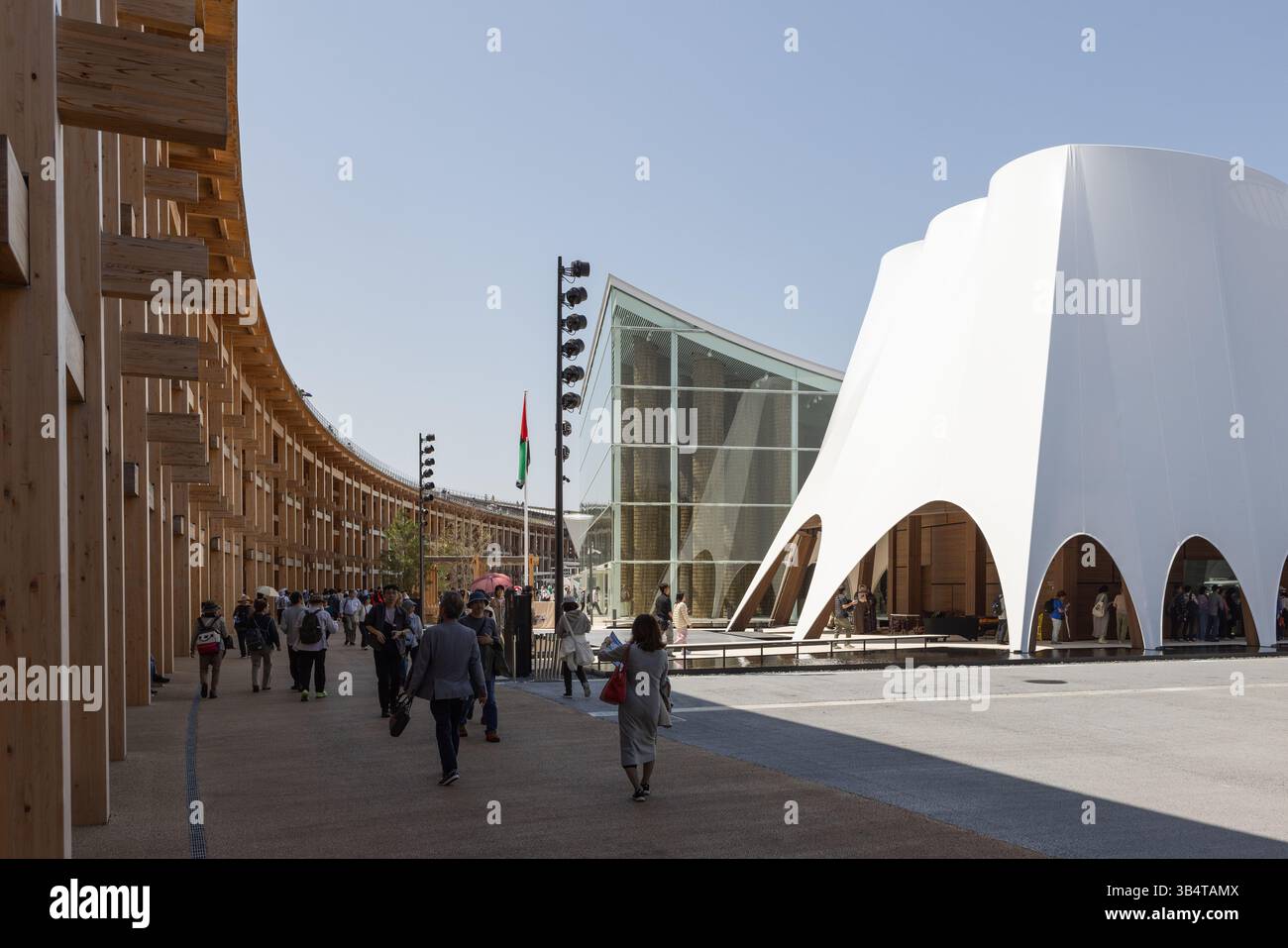 Qatar Pavilion at Osaka Expo 2025 designed by Kengo Kuma Stock Photo ...