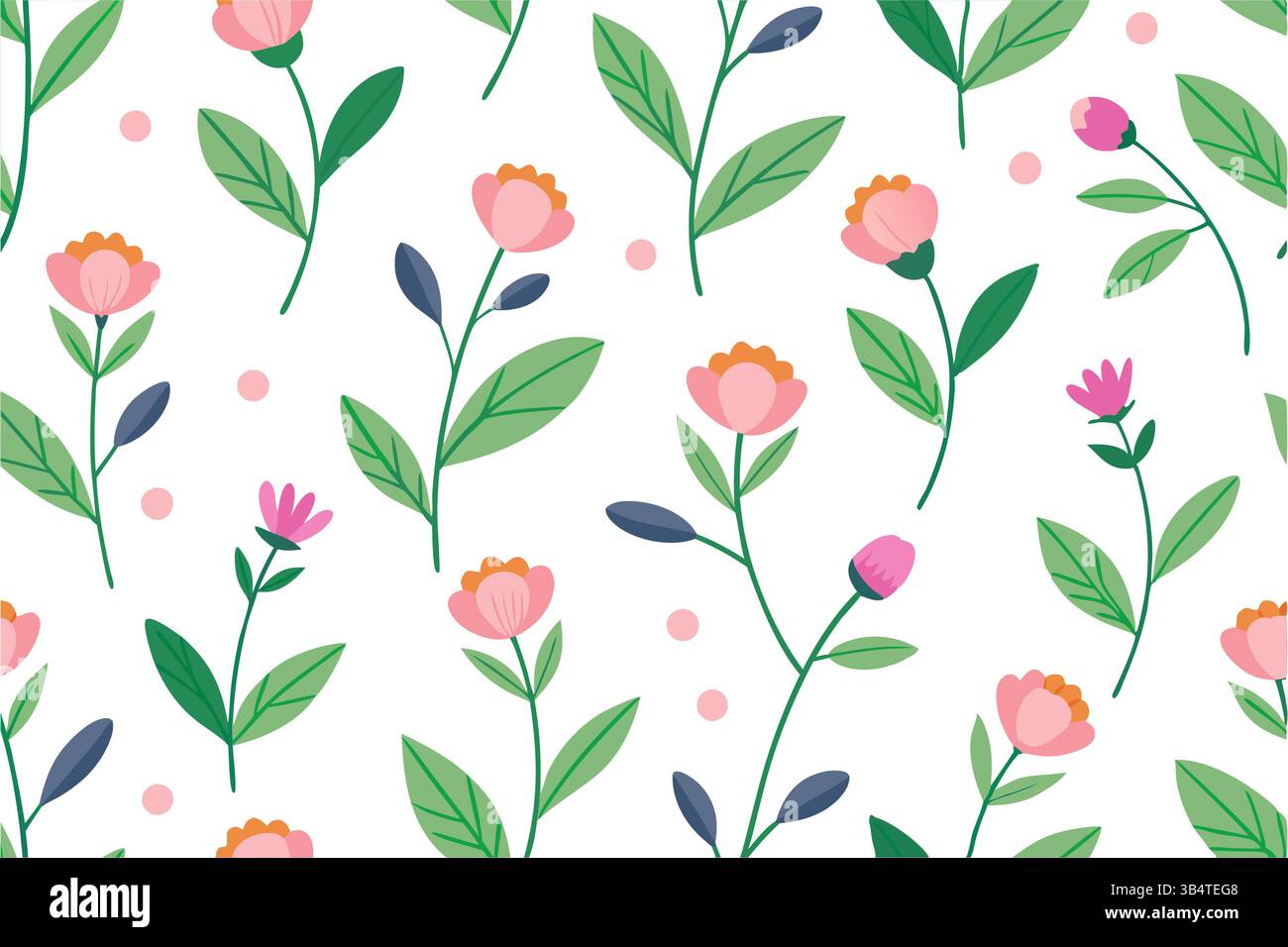 Seamless Flower pattern vector illustration Stock Photo - Alamy