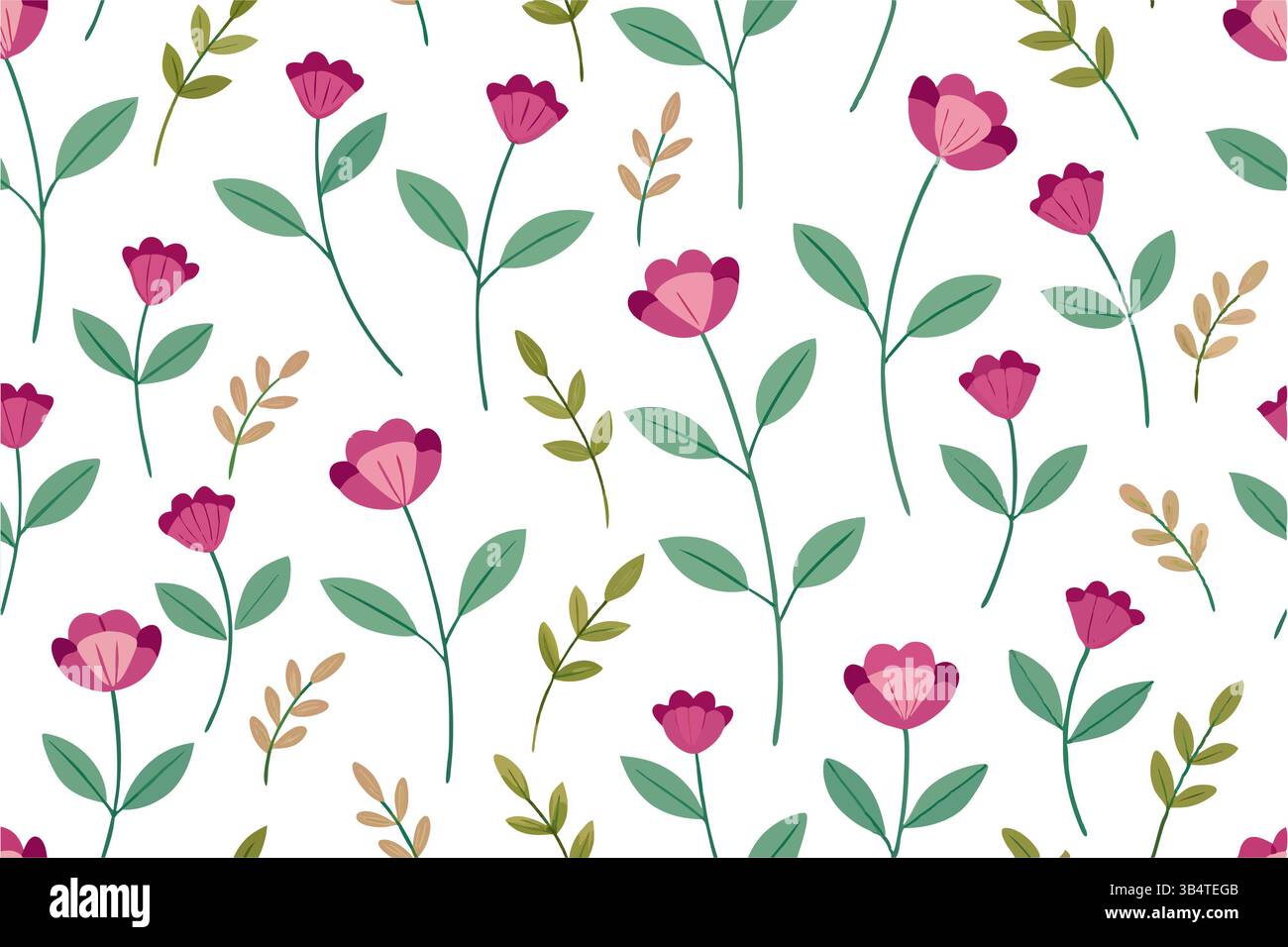 Seamless Flower pattern vector illustration Stock Photo - Alamy