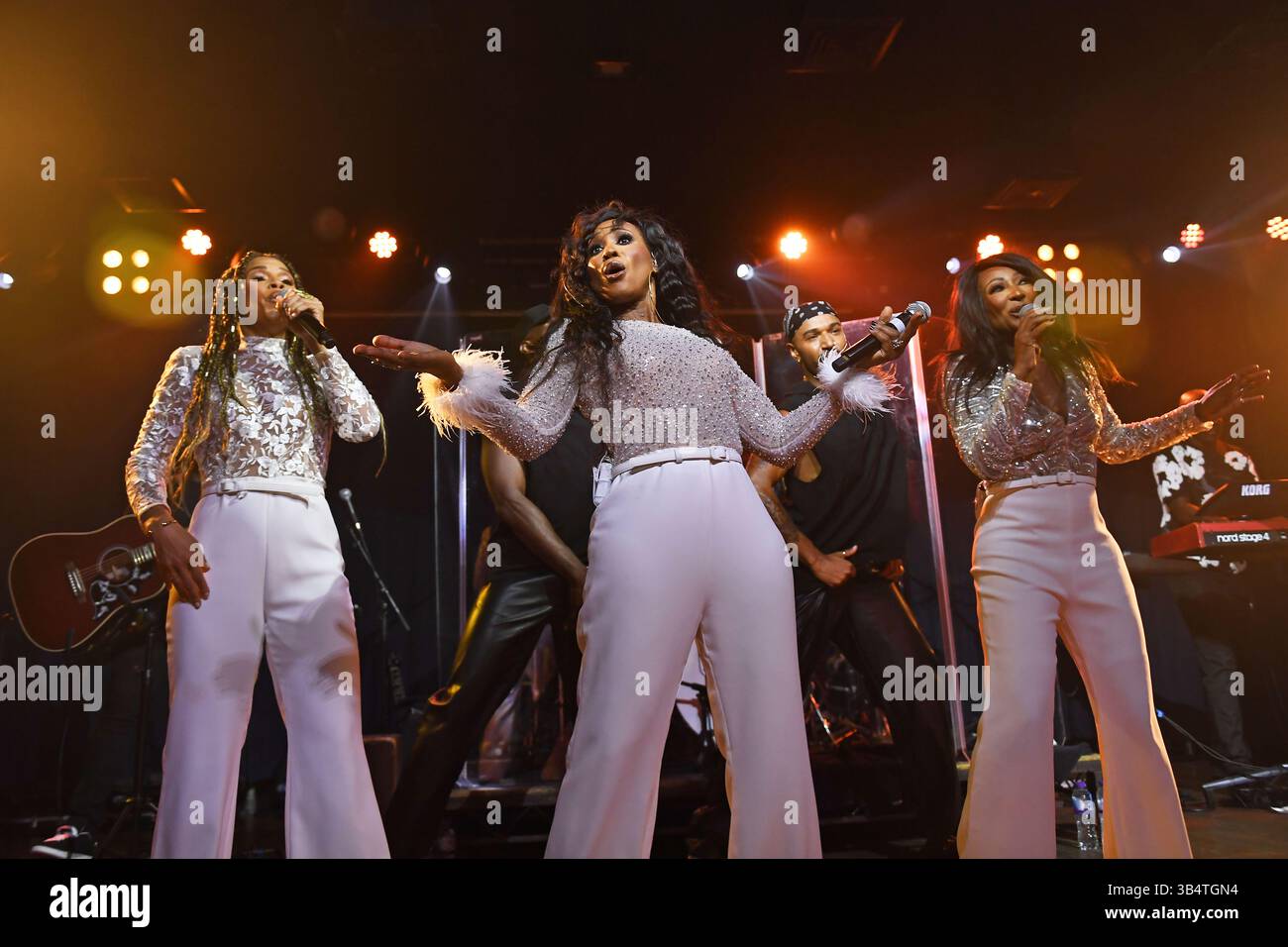 LONDON, ENGLAND - APRIL 30: Christel Lakhdar, Easther Bennett and ...