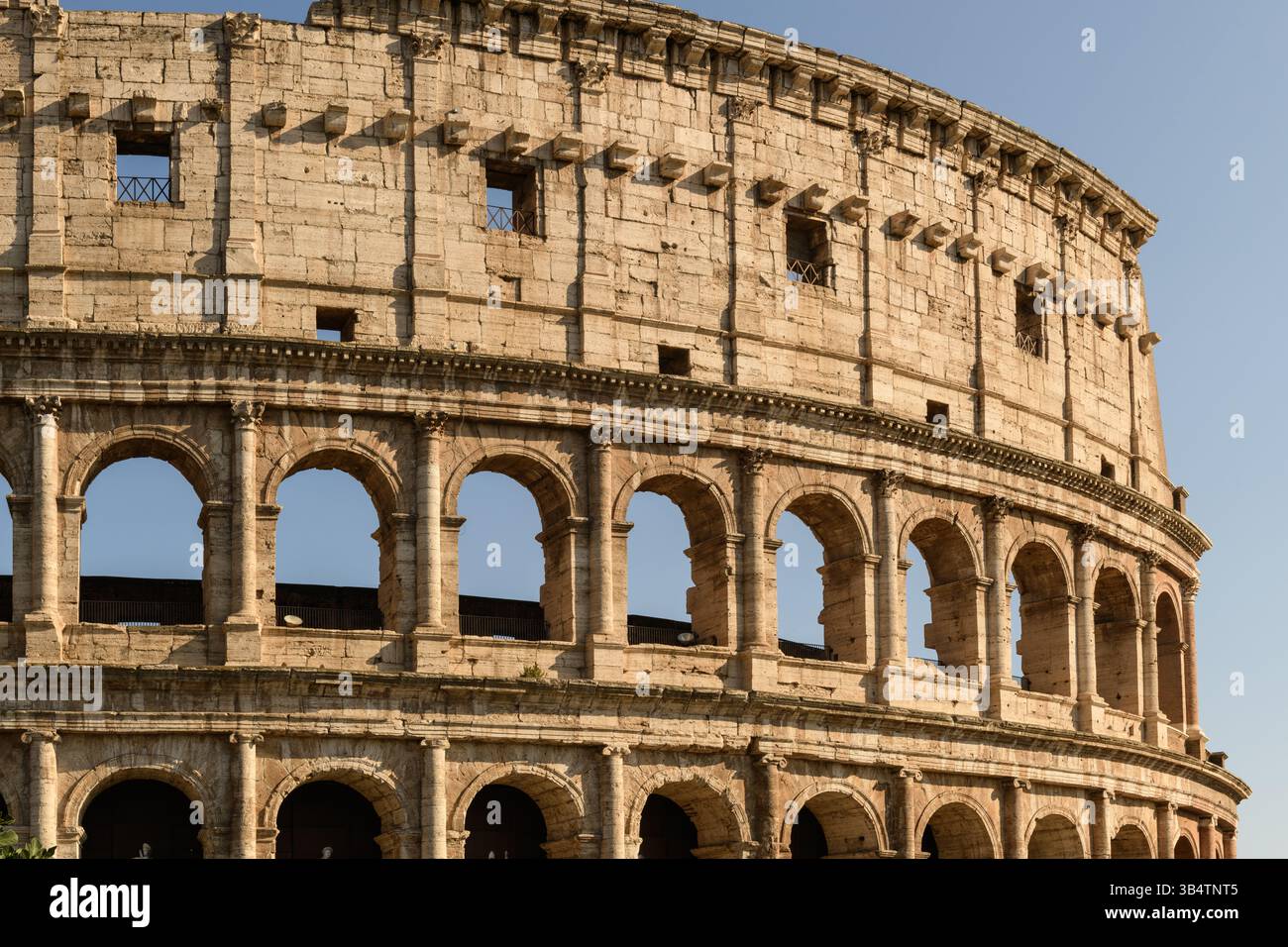 The Roman Colosseum ancient amphitheatre ruin in the center of Rome ...