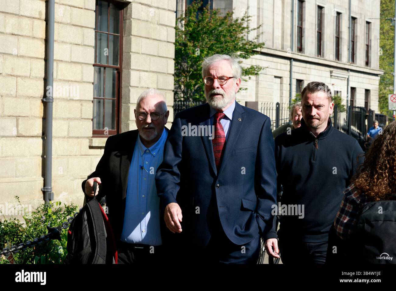 Former Sinn Fein president Gerry Adams outside the High Court in Dublin ...