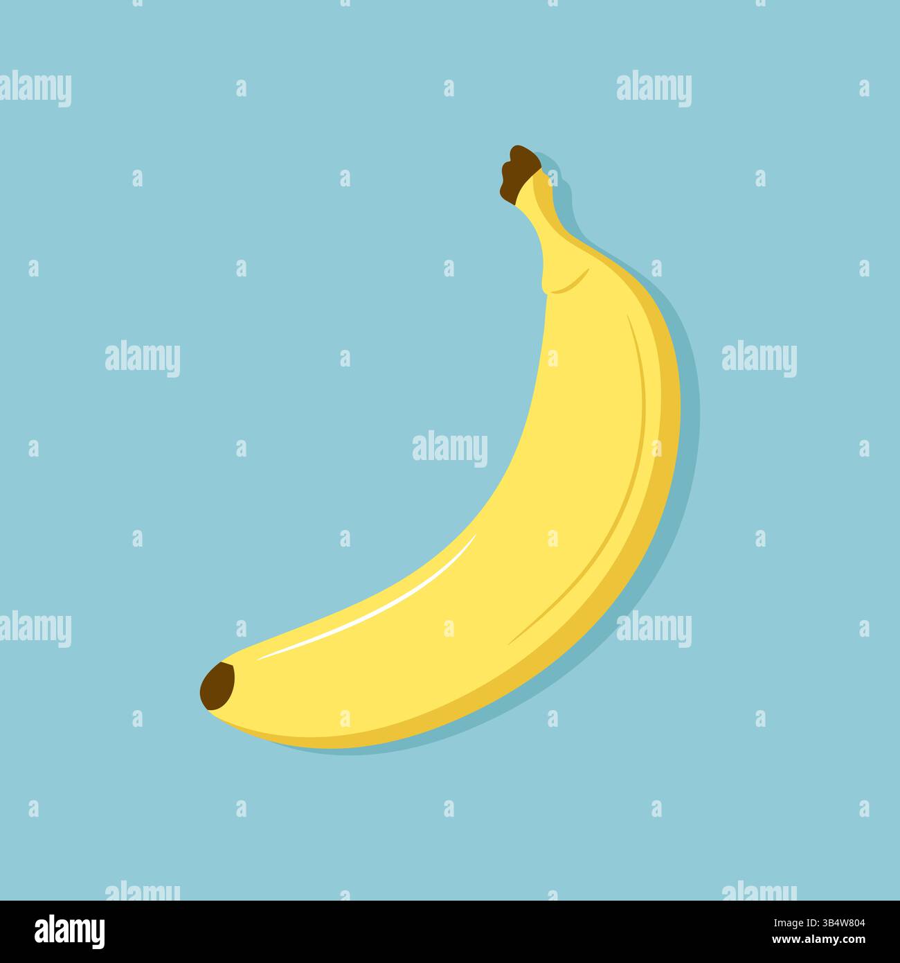 Ripe banana fruit on blue background. Cartoon banana. Vector illustration Stock Vector Image ...