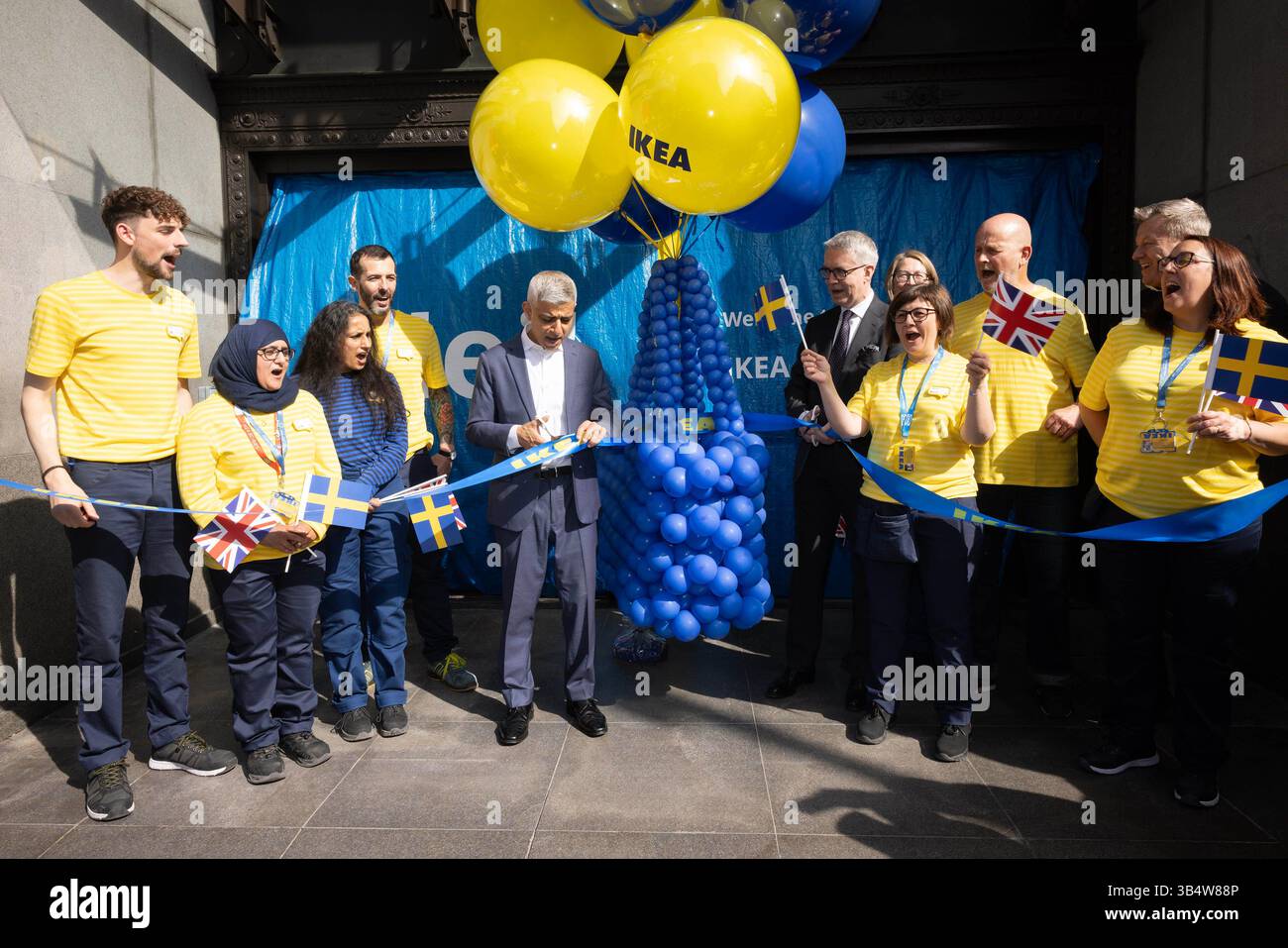 EDITORIAL USE ONLY Sir Sadiq Khan, Mayor of London, officially opens the new IKEA City store on ...