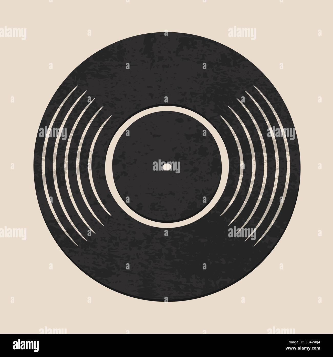 Retro record vinyl disc with grunge texture. Vector illustration Stock ...
