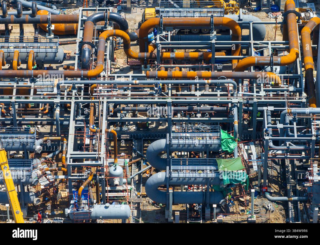 A view of the construction site of a compressed air energy storage ...