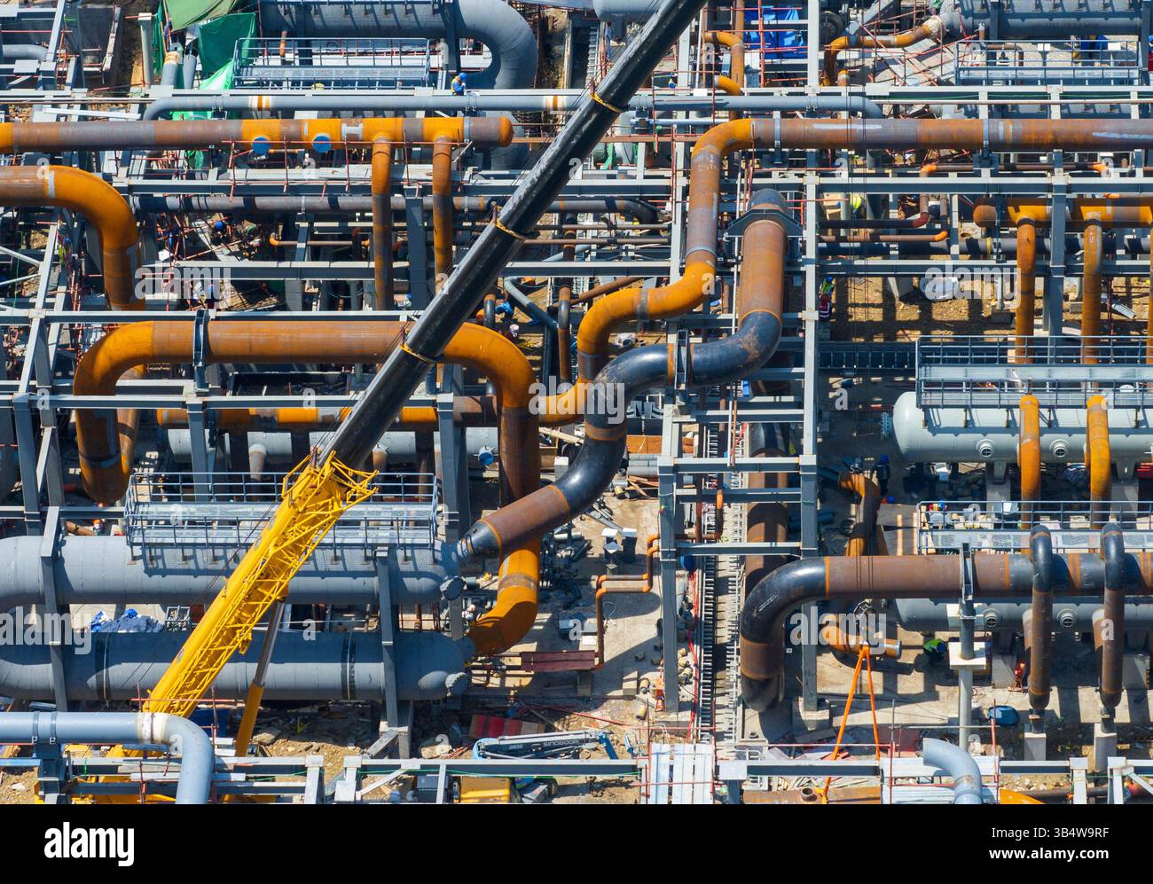 A view of the construction site of a compressed air energy storage ...