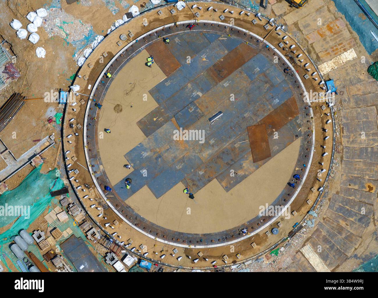 A view of the construction site of a compressed air energy storage ...
