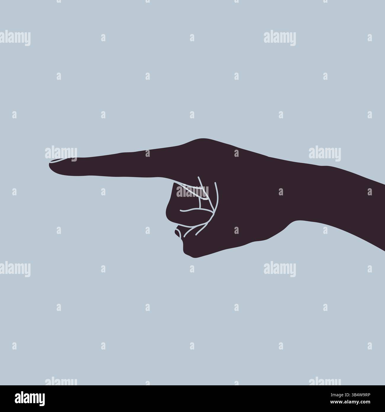 Silhouette of a hand with pointing index finger. Side view. Vector illustration Stock Vector ...