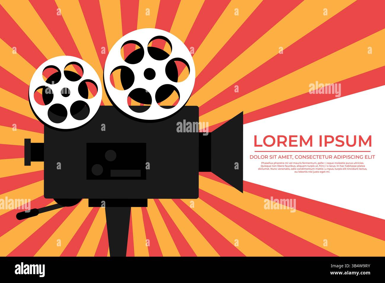 Film festival background template design with vintage movie projector ...