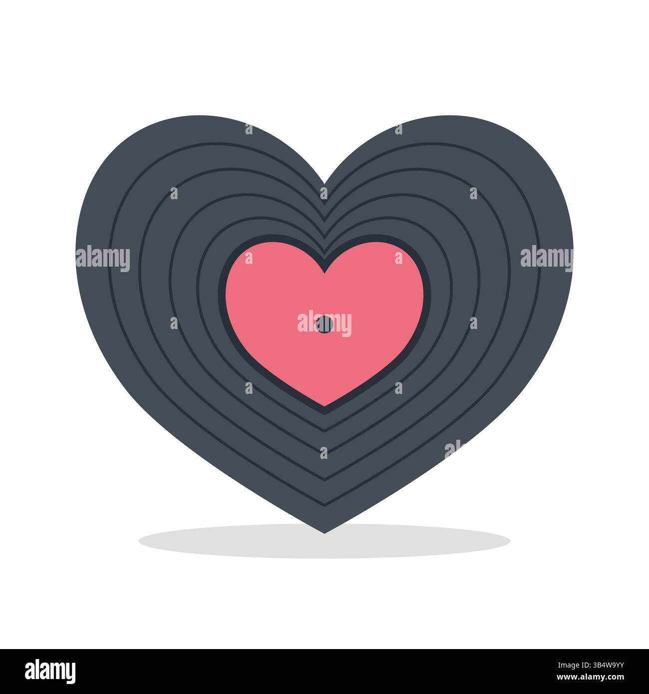 Retro vinyl record in the shape of heart. Vinyl heart isolated on white ...