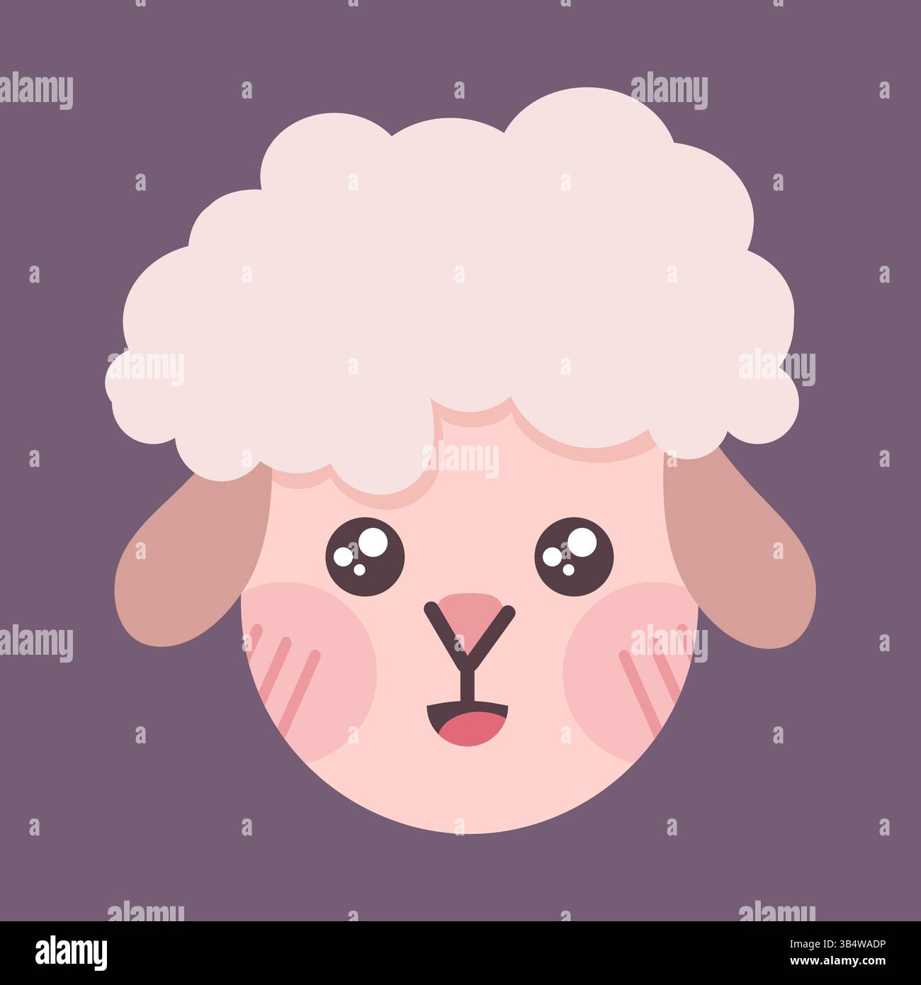 Cute sheep character icon. Sheep cartoon mascot emoji. Vector ...