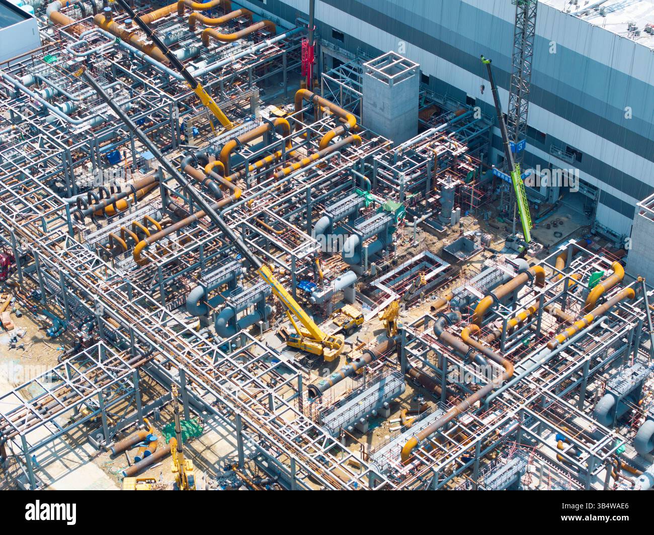 A view of the construction site of a compressed air energy storage ...