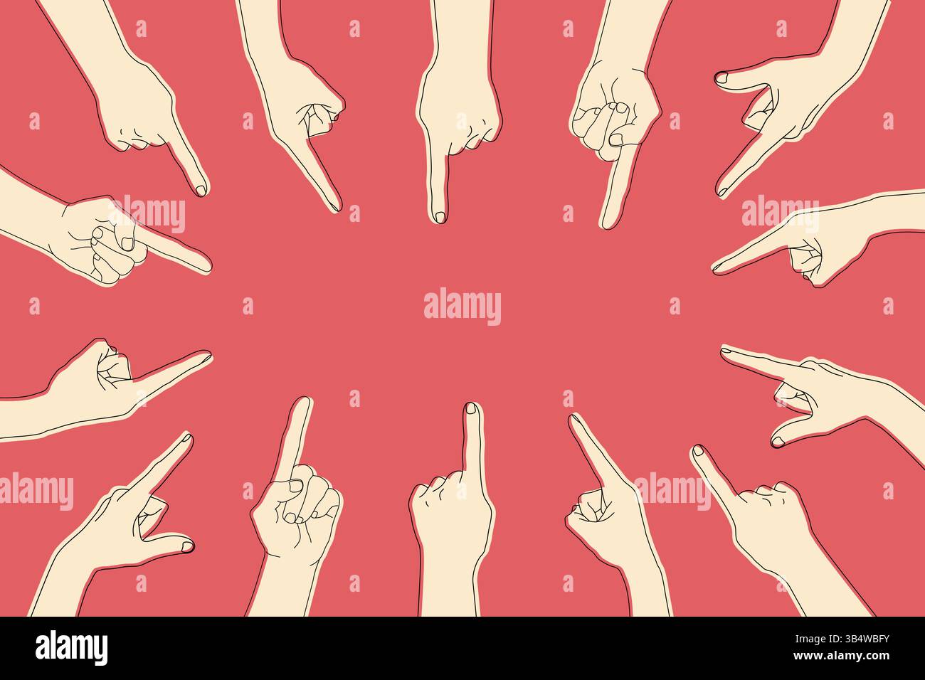 Hands with index fingers around background with empty space for text ...