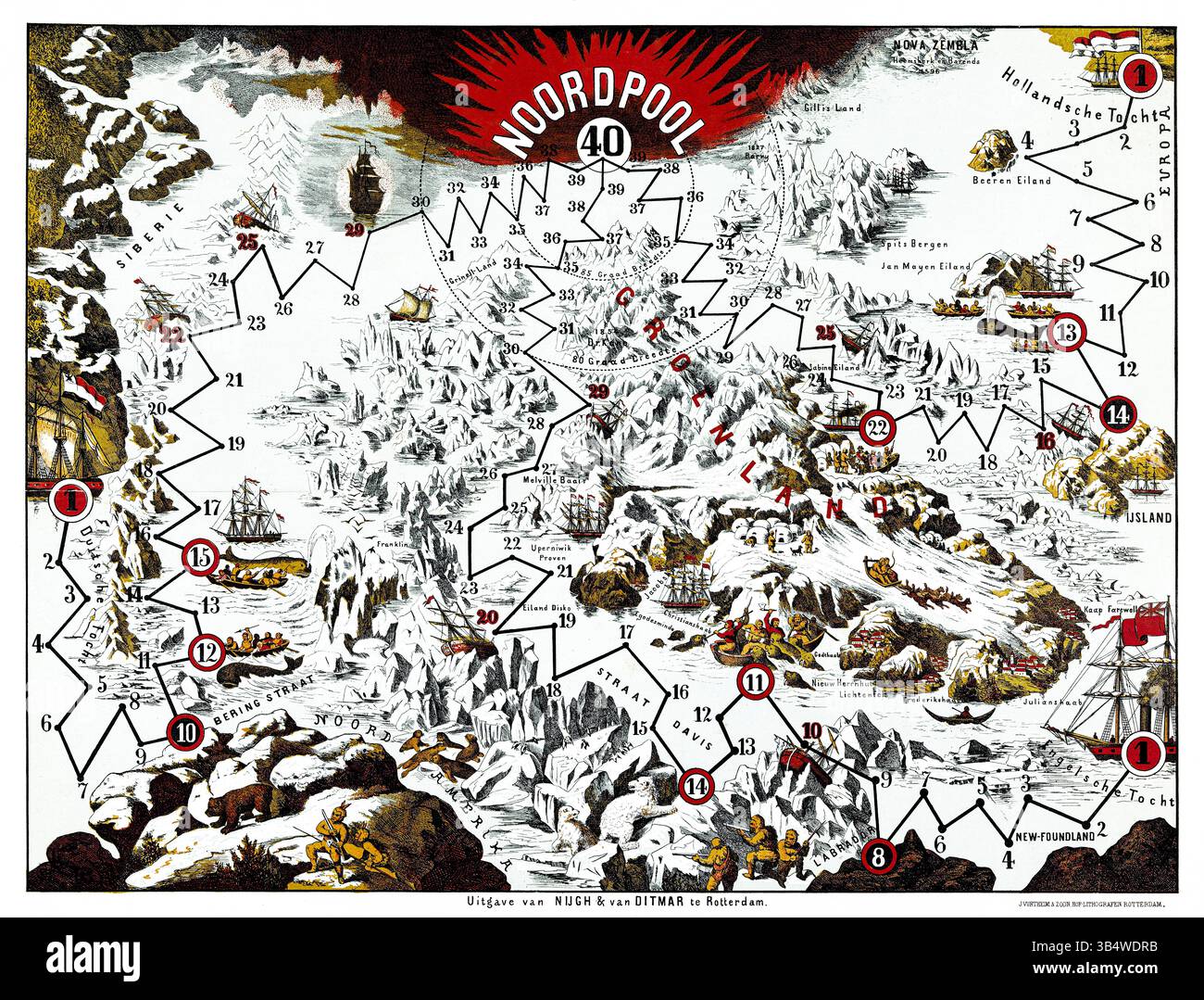 North pole map hi-res stock photography and images - Alamy