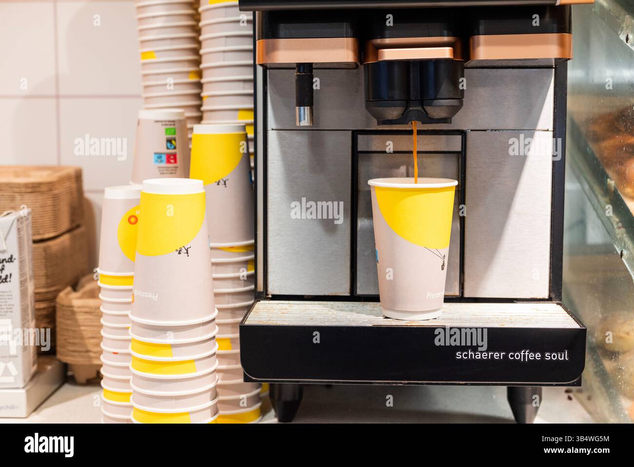 Modern coffee machine pours delicious hi-res stock photography and ...