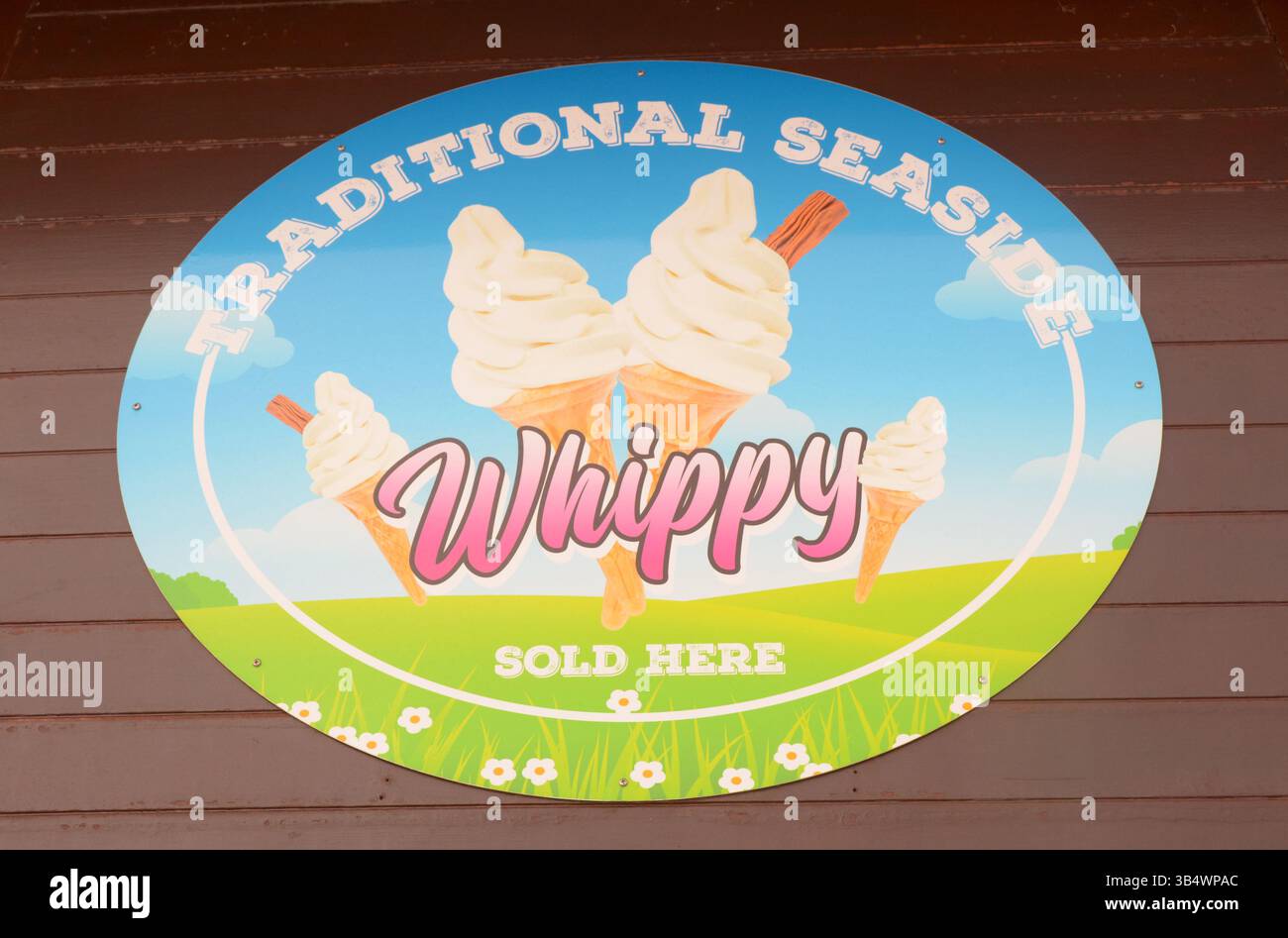 Traditional Seaside Whippy Sold Here sign - ice cream Stock Photo - Alamy