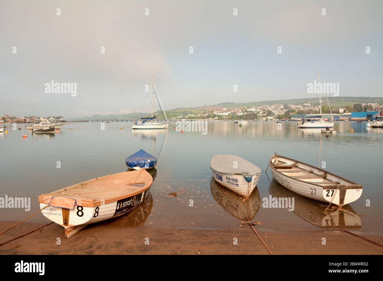 View up the River Teign with Shaldon on the left from the back beach in ...