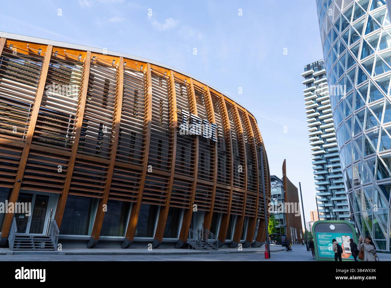 Milan, Italy - April, 08, 2025: IBM Pavilion in Milan. Modern eco ...