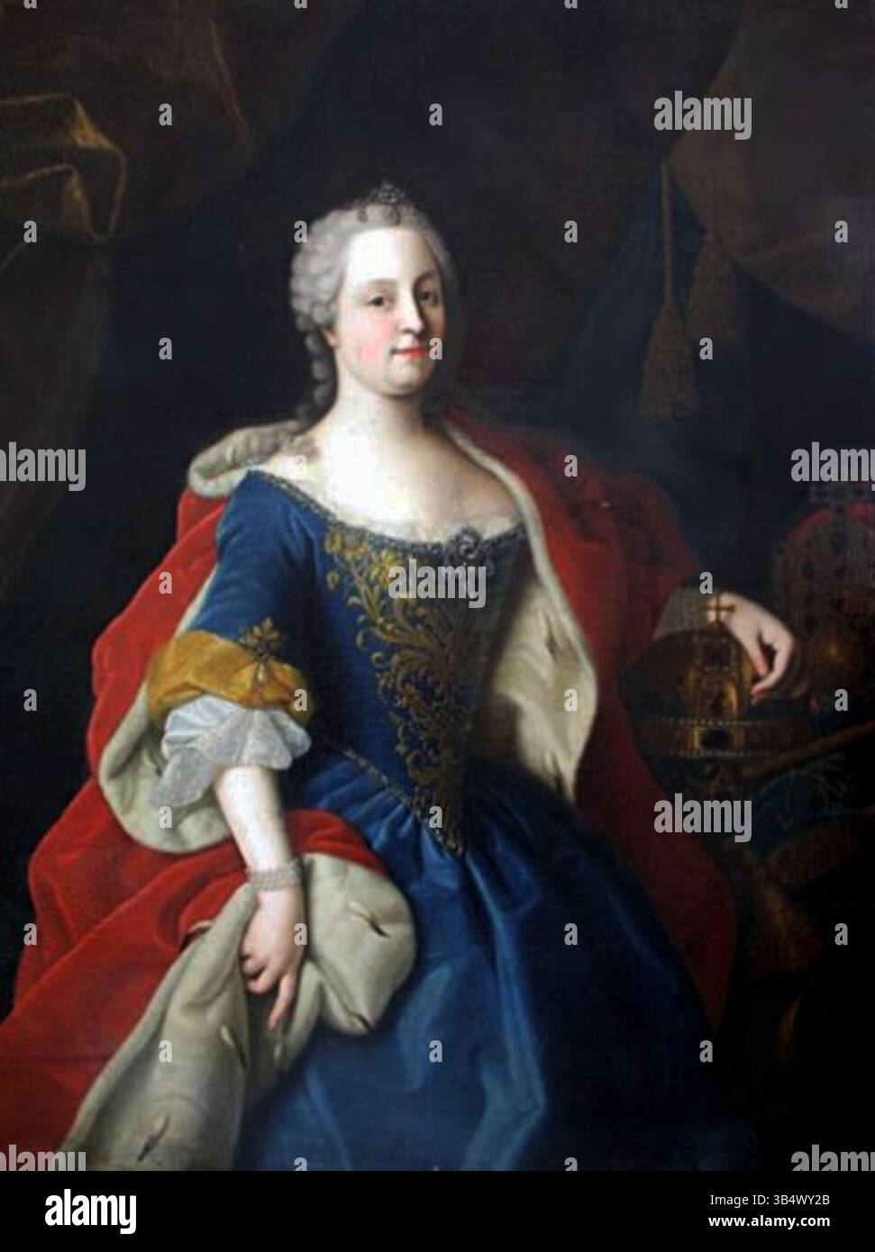 This 18th-century oil painting depicts Maria Theresa of Austria (1717 ...