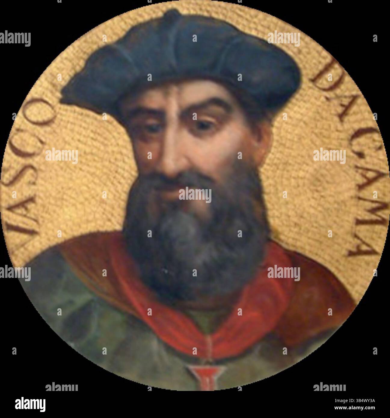 A portrait of Vasco da Gama, the famous Portuguese explorer, painted by ...