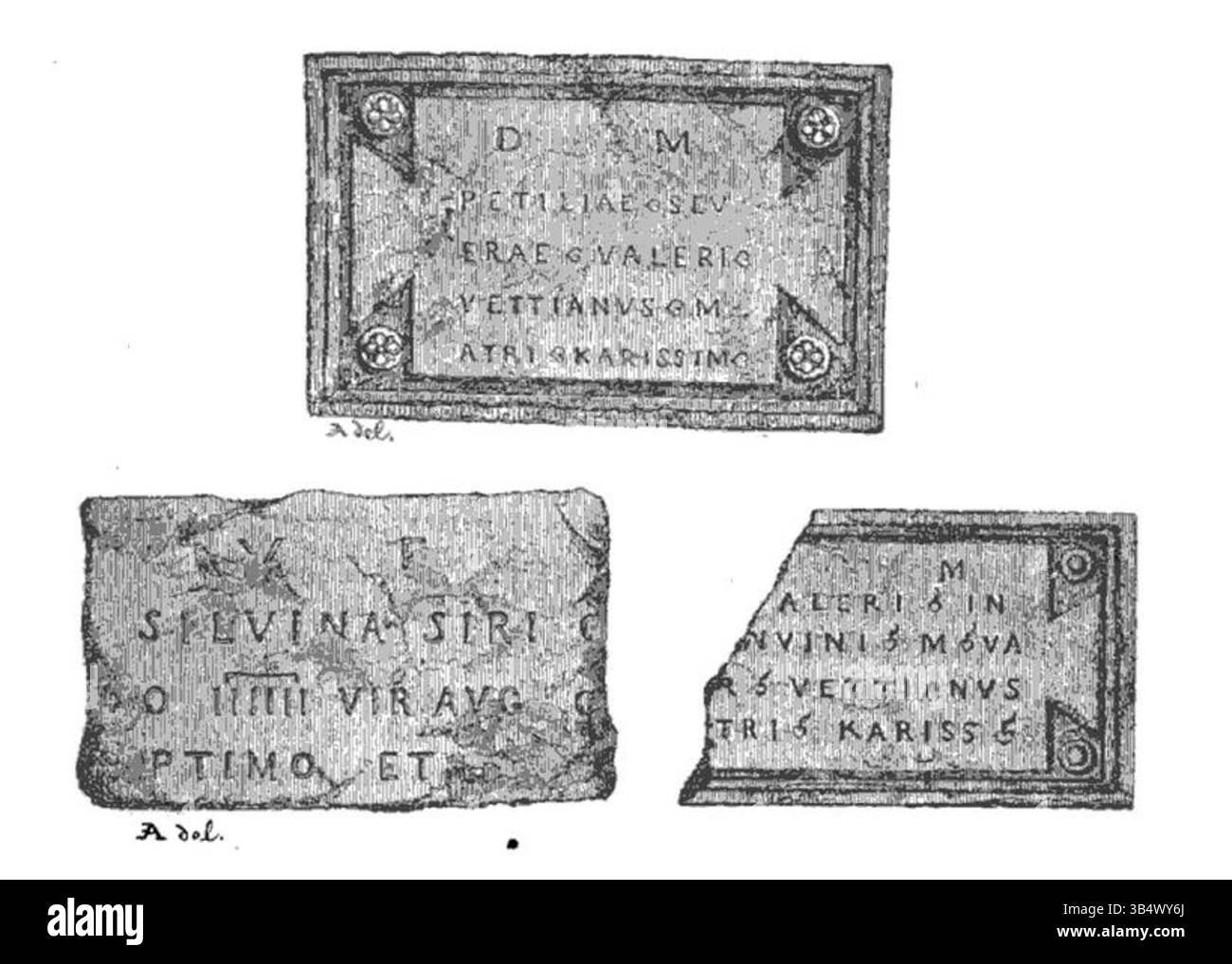 This engraving by Édouard Aubert depicts Roman funerary stones in ...