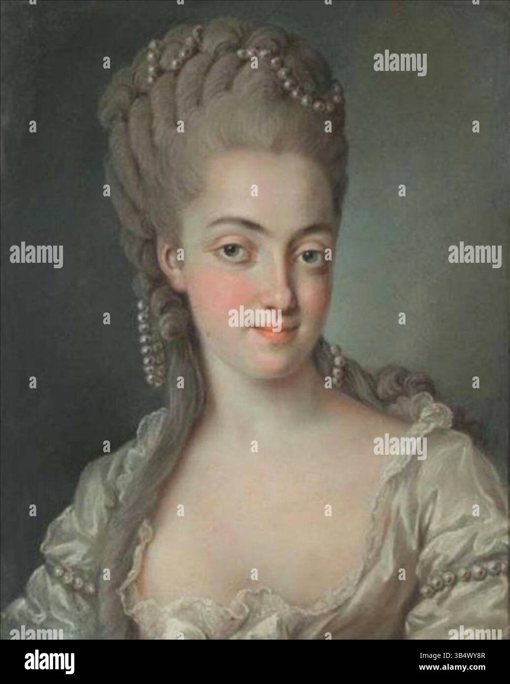 French School painting from between 1765 and 1779 depicting a woman ...