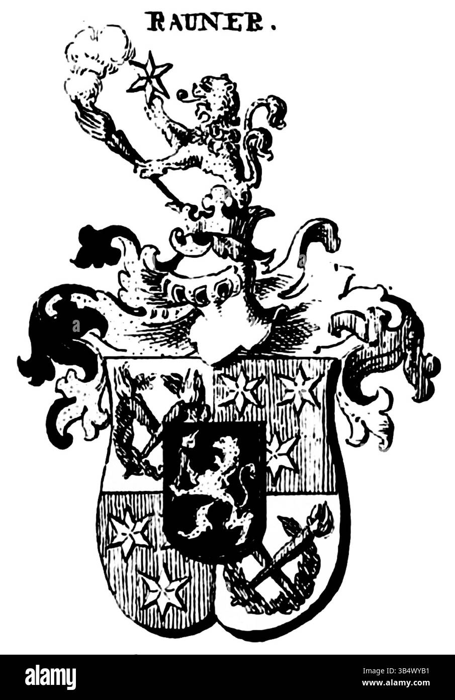 The 1846 coat of arms of the Rauner family, created by G. A. Seyler ...