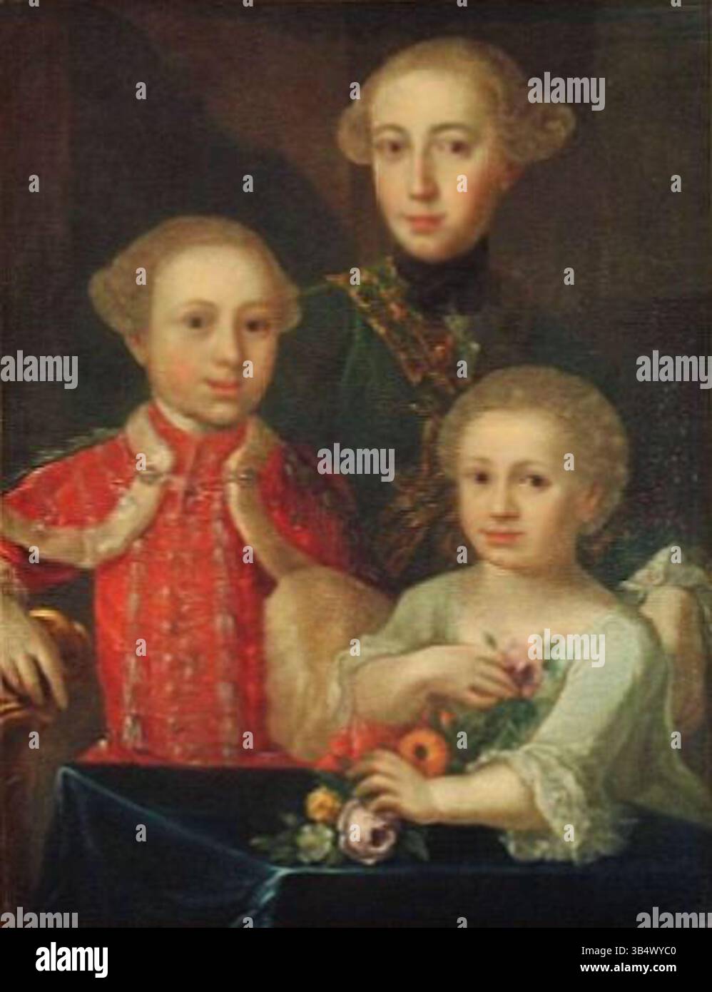 An 18th-century portrait depicting three children of Maria Theresa ...