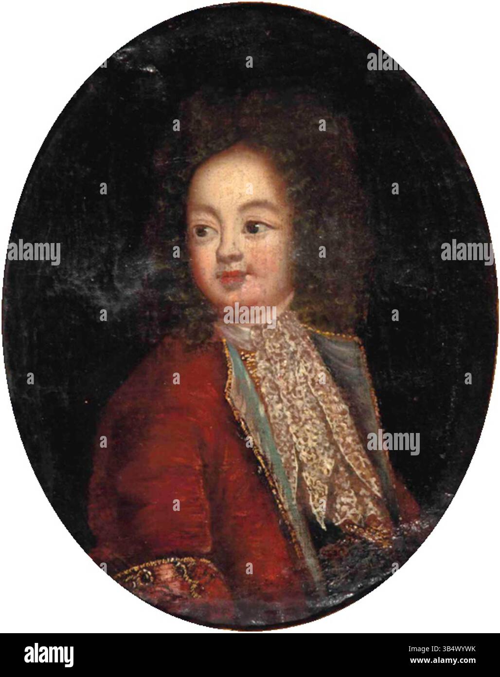 This 19th-century oil painting features a gentleman in a red jacket ...