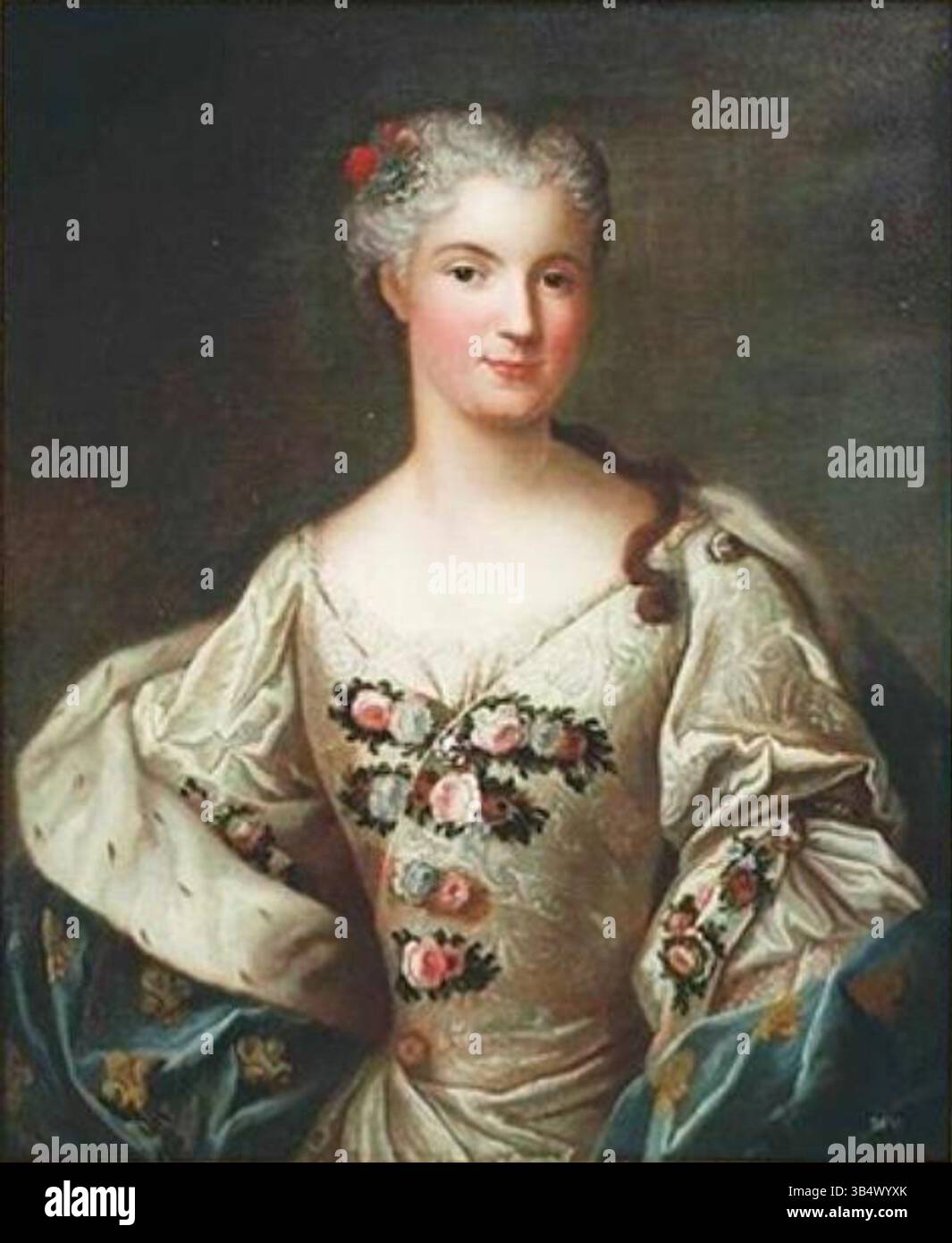 This 18th-century oil portrait depicts Marie Leszczyska, wife of Louis ...