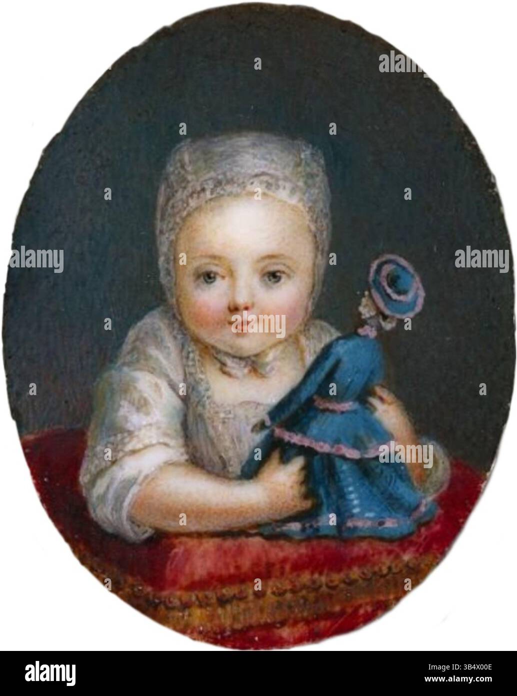 An anonymous miniaturist created this 18th-century miniature portrait ...
