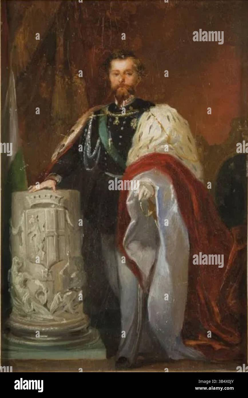 This 1849 oil on canvas painting by F. Gallina depicts King Vittorio ...