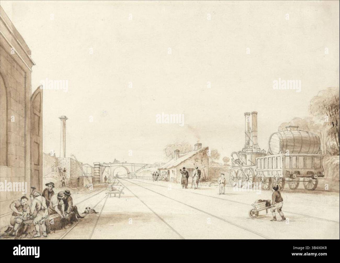 This watercolor by Isaac Shaw from circa 1830 shows the 'Twin Sisters ...