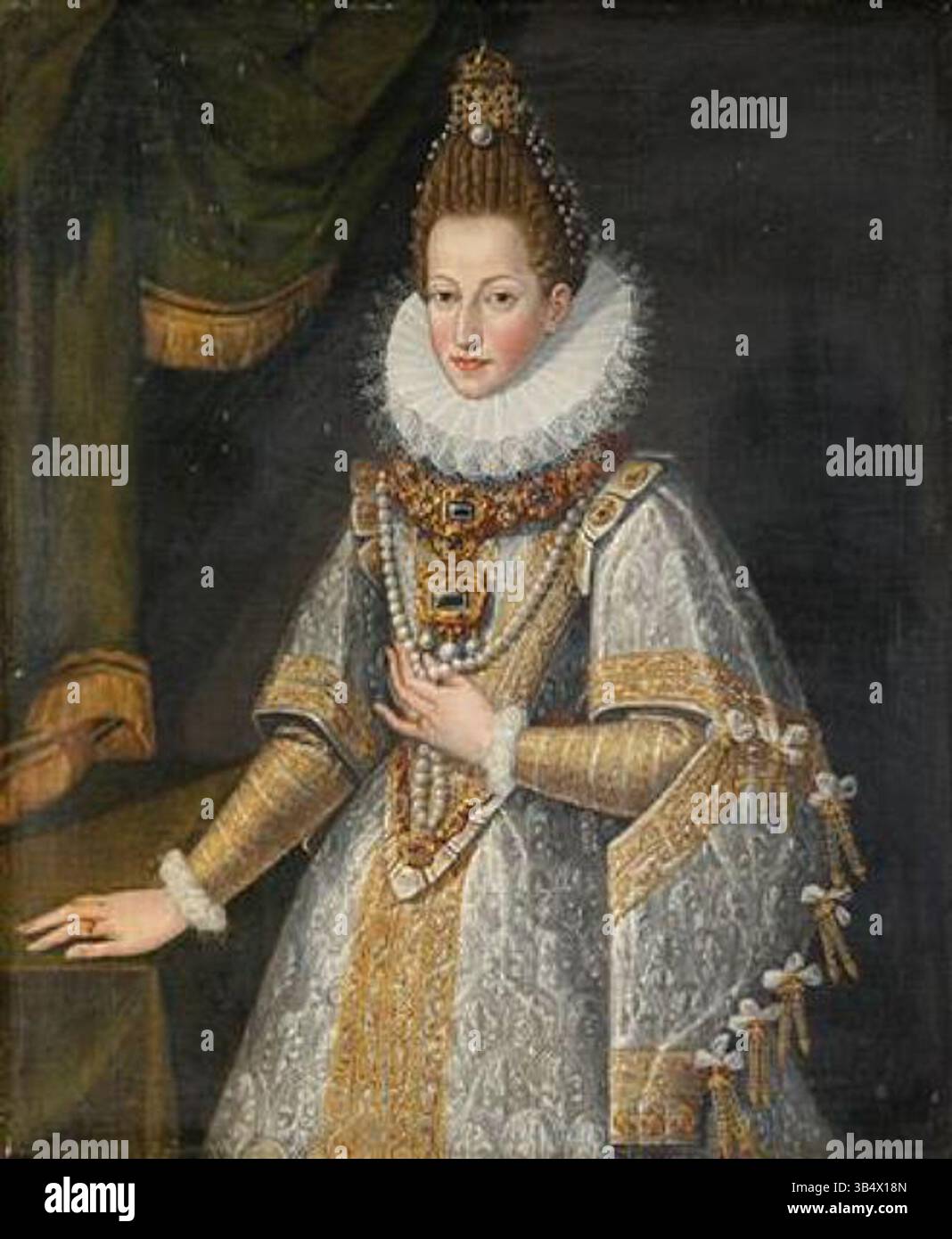 This portrait, painted around 1600, represents Margaret of Austria ...