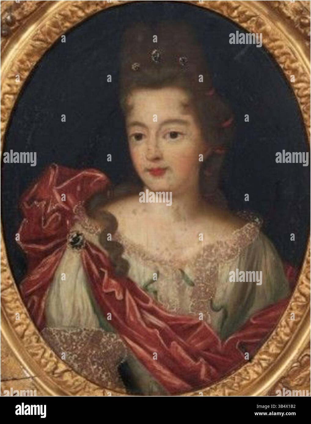 This portrait from the French School depicts a lady of quality, created ...