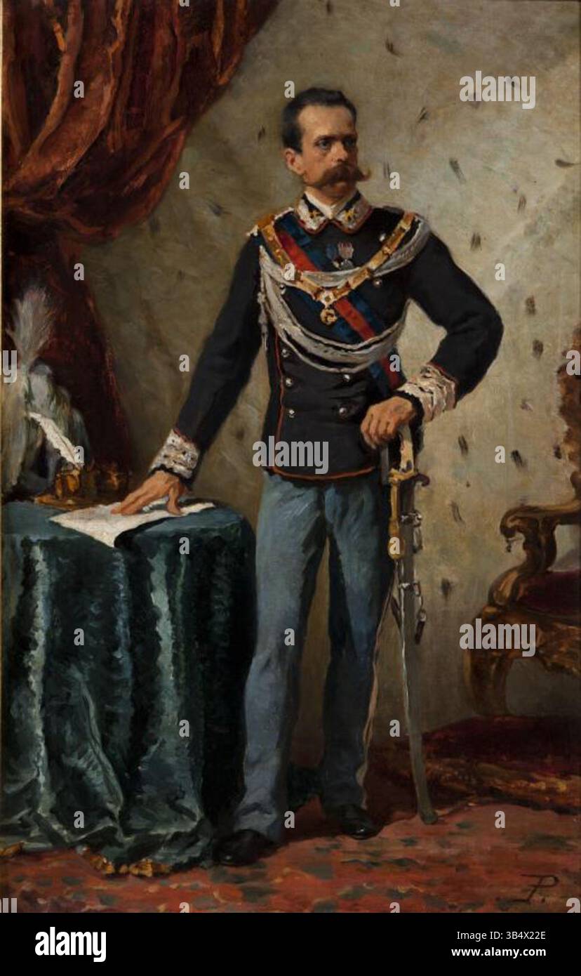 This 1878 portrait of King Umberto I by Eleuterio Pagliano features the ...