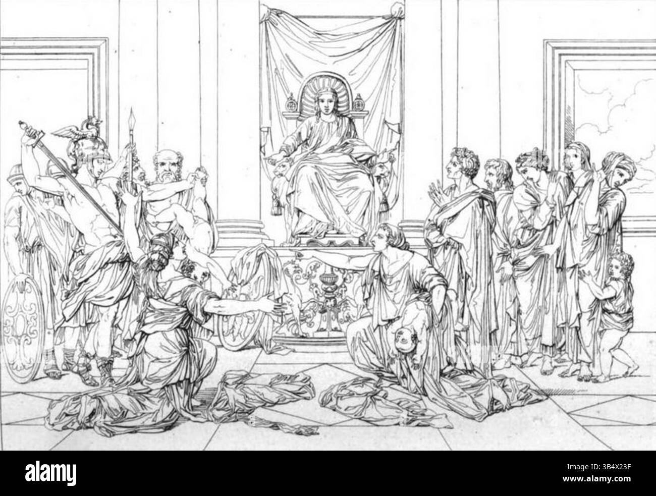 Charles Normand's 1804 engraving of the 'Judgement of Solomon' captures ...