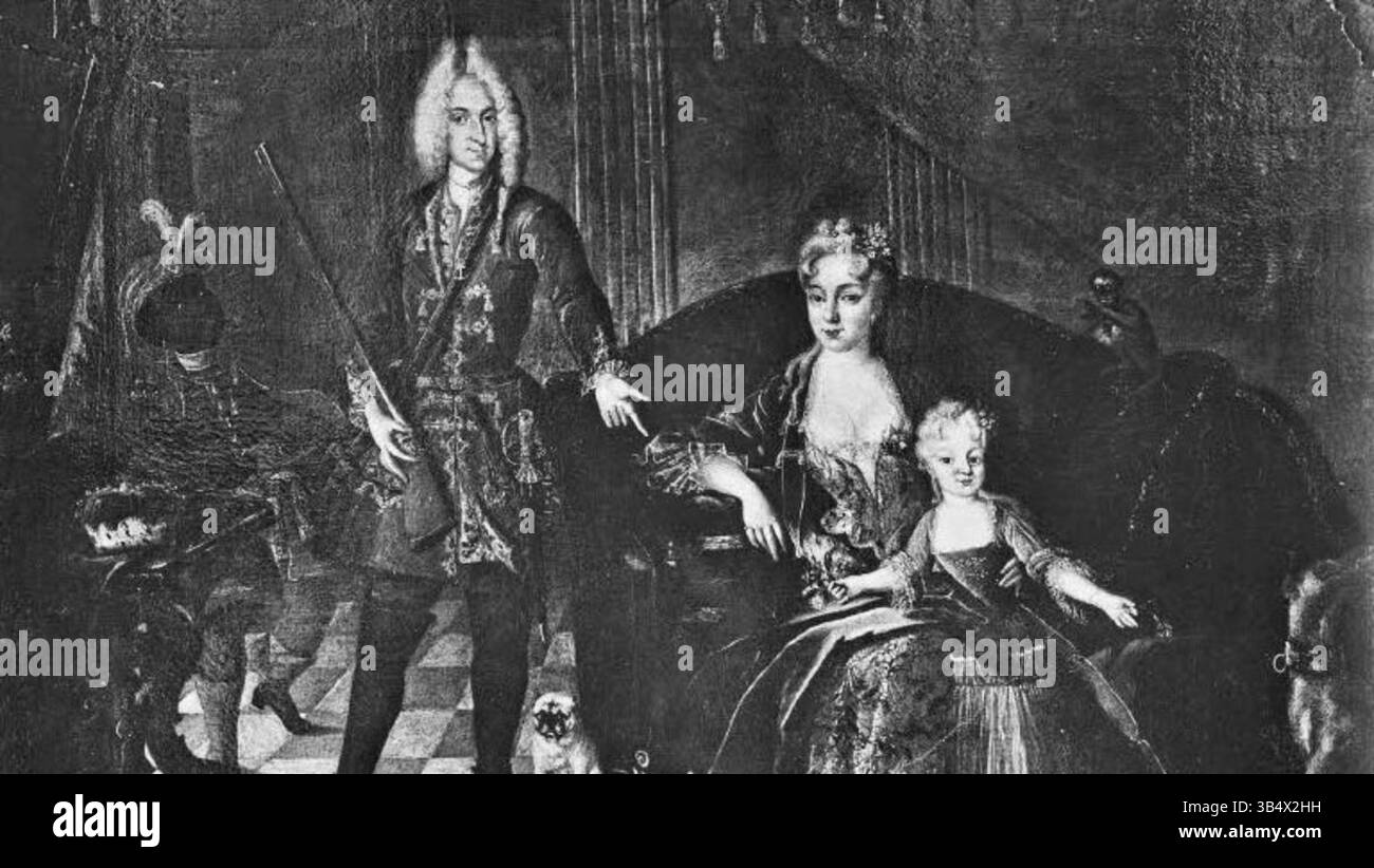 This circa 1716 portrait features Dorothea Sophie, Duchess of Schleswig ...