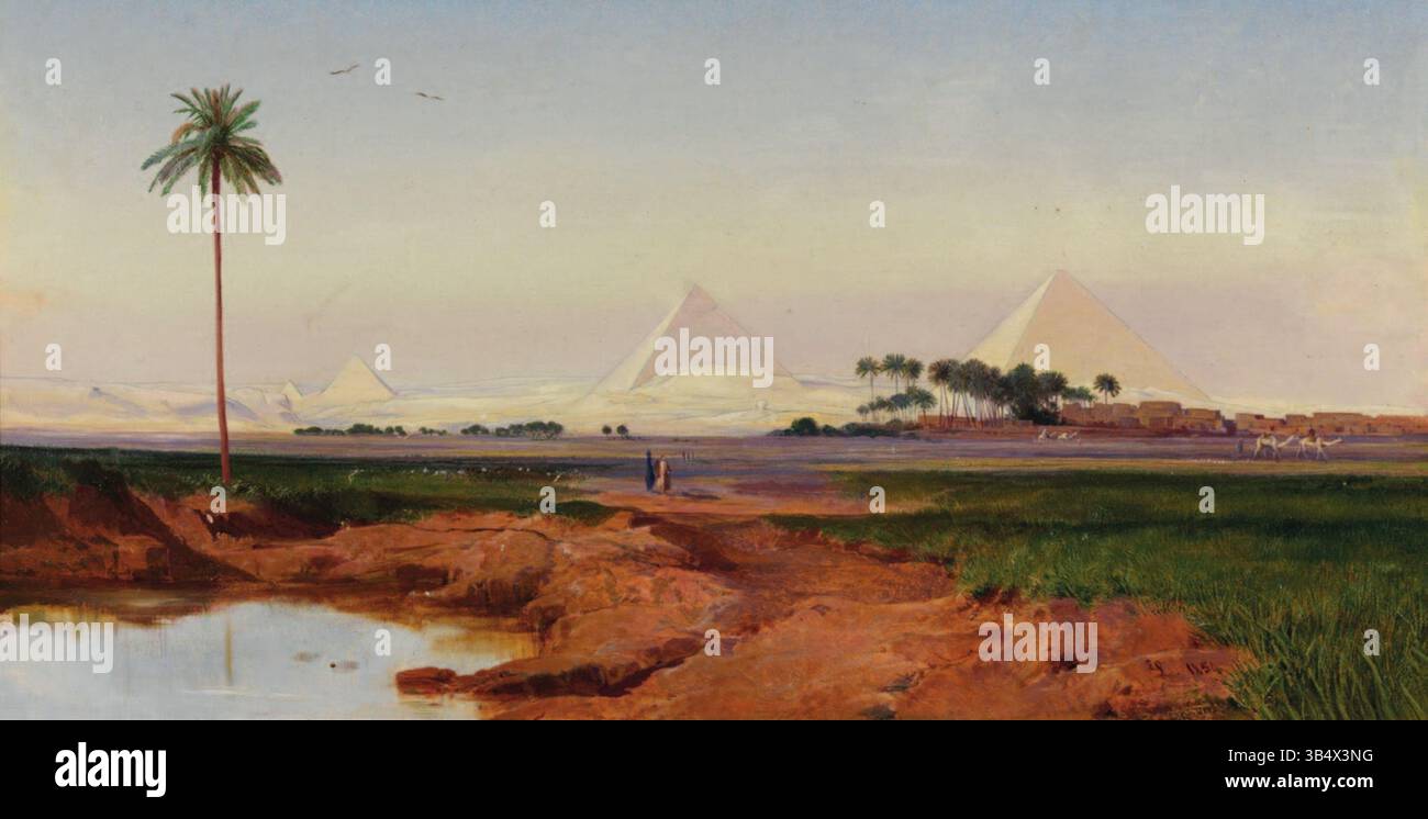 Edward Lear's 1854 painting, 'The Pyramids at Giza, Early Morning ...