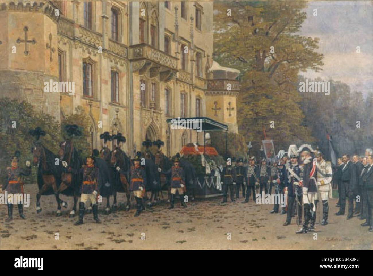Rudolf Hirth du Frênes’ 1893 artwork depicts the funeral carriage of Duke Ernst II of Saxe ...