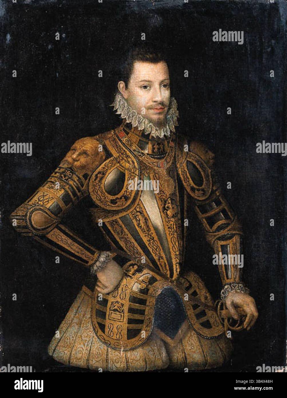 This probable portrait of Duke Emanuele Filiberto of Savoy, attributed ...