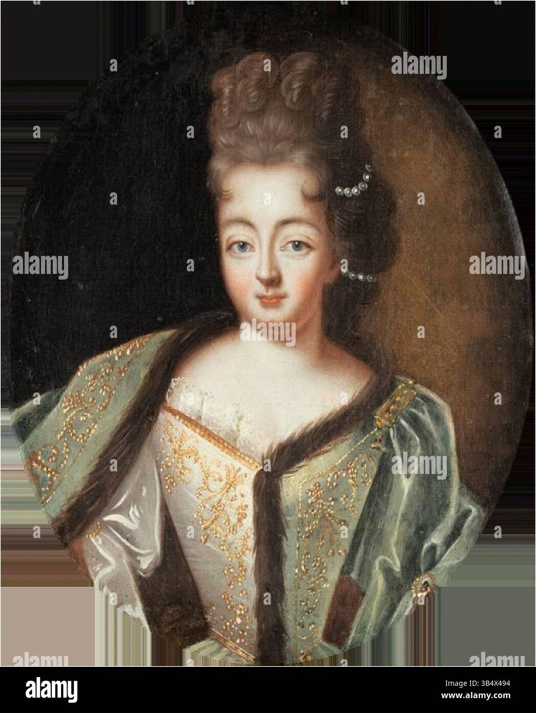 This oval portrait features a young princess from the French court ...