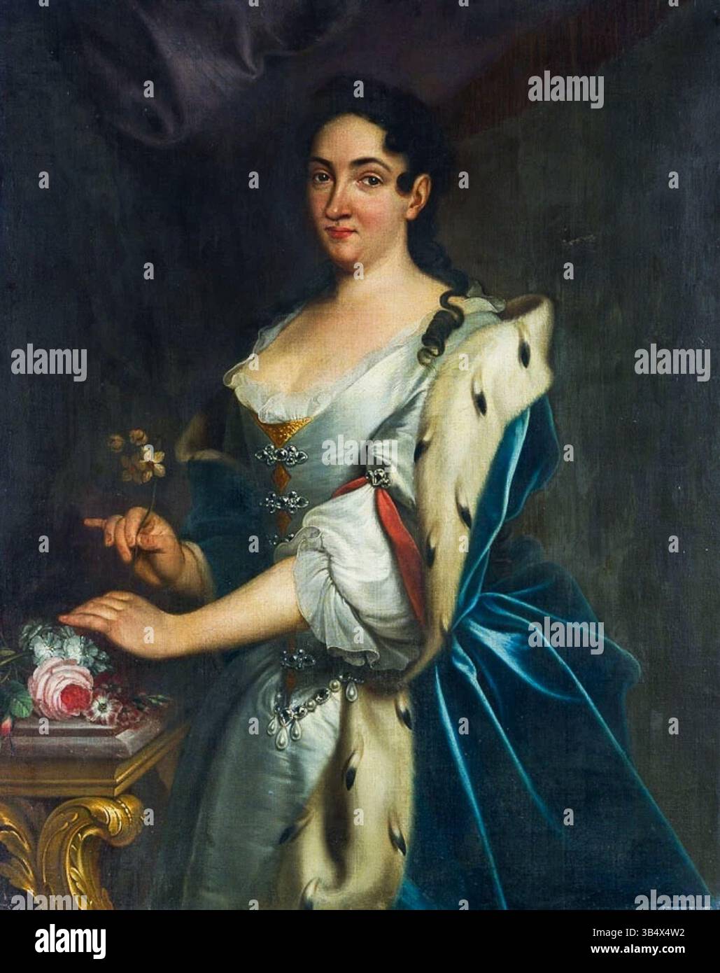 This 18th-century portrait from the Danish School depicts a lady ...
