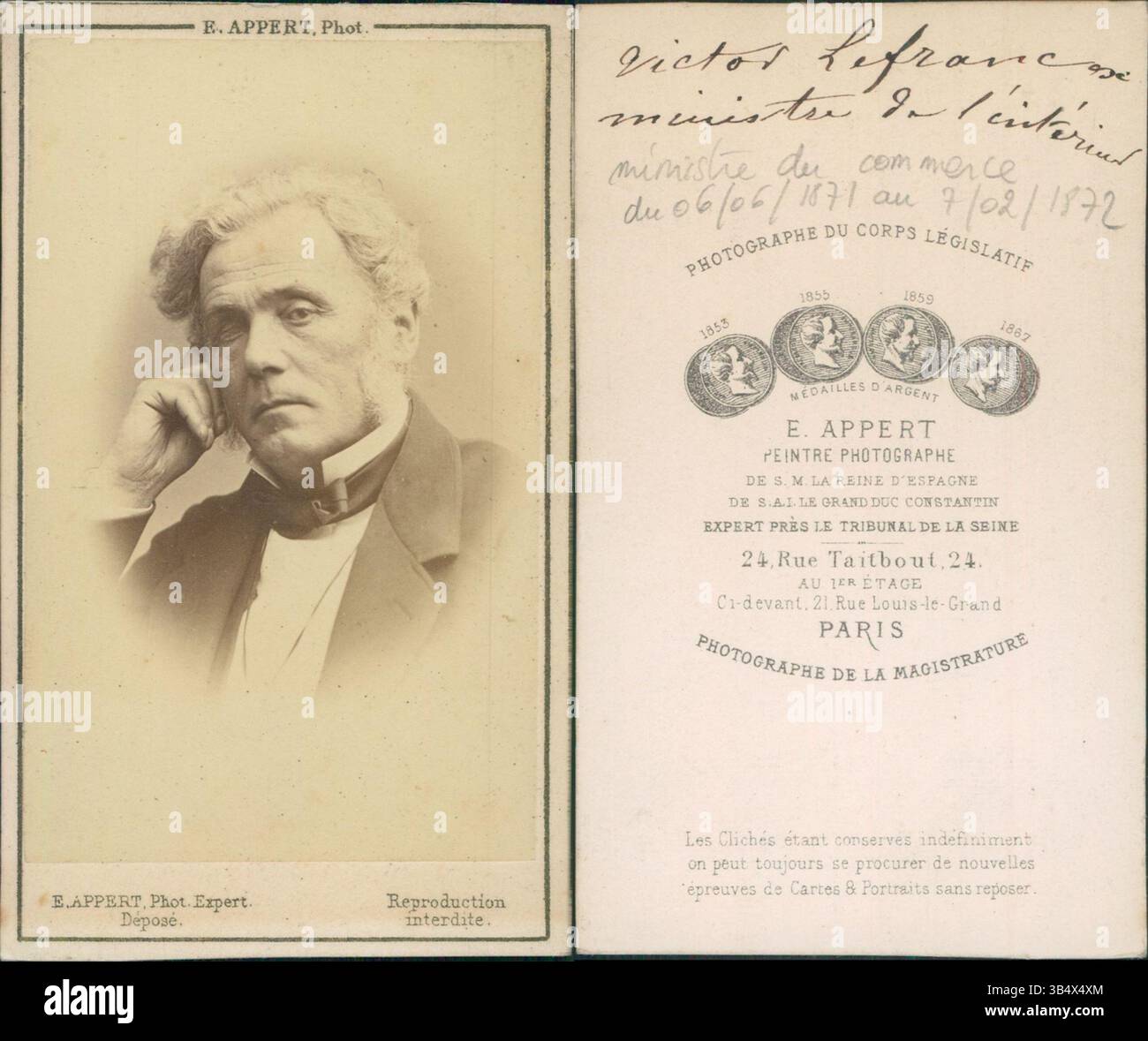 This early photograph of Victor Lefranc, captured by Eugène Appert ...